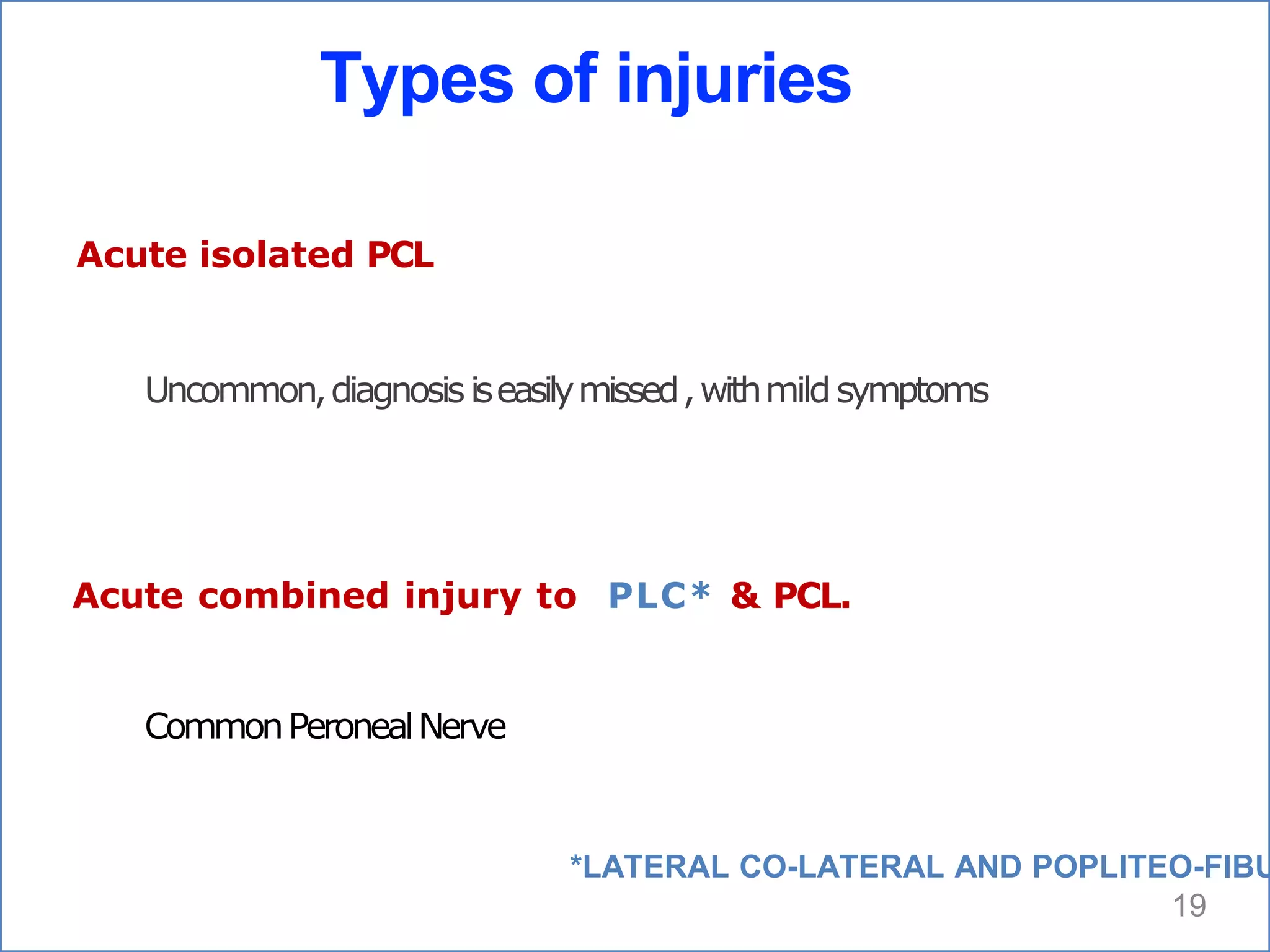PCL POSTERIOR CRUCIATE LIGAMENT OF KNEE JOINT SPORTS INJURY: HOW TO ...