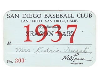 Padres Ticket Stubs 1937 - 1968 | PDF