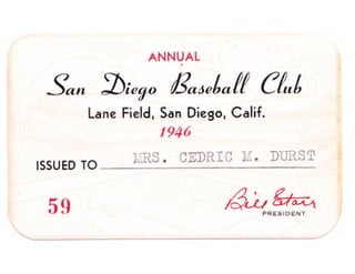 Padres Ticket Stubs 1937 - 1968 | PDF