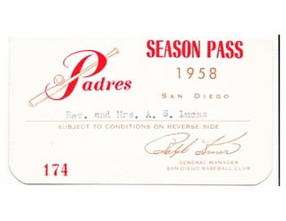 Padres Ticket Stubs 1937 - 1968 | PDF