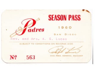Padres Ticket Stubs 1937 - 1968 | PDF