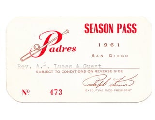 Padres Ticket Stubs 1937 - 1968 | PDF
