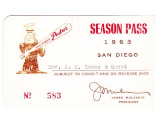 Padres Ticket Stubs 1937 - 1968 | PDF