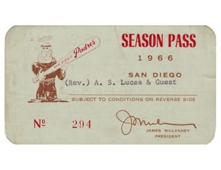 Padres Ticket Stubs 1937 - 1968 | PDF