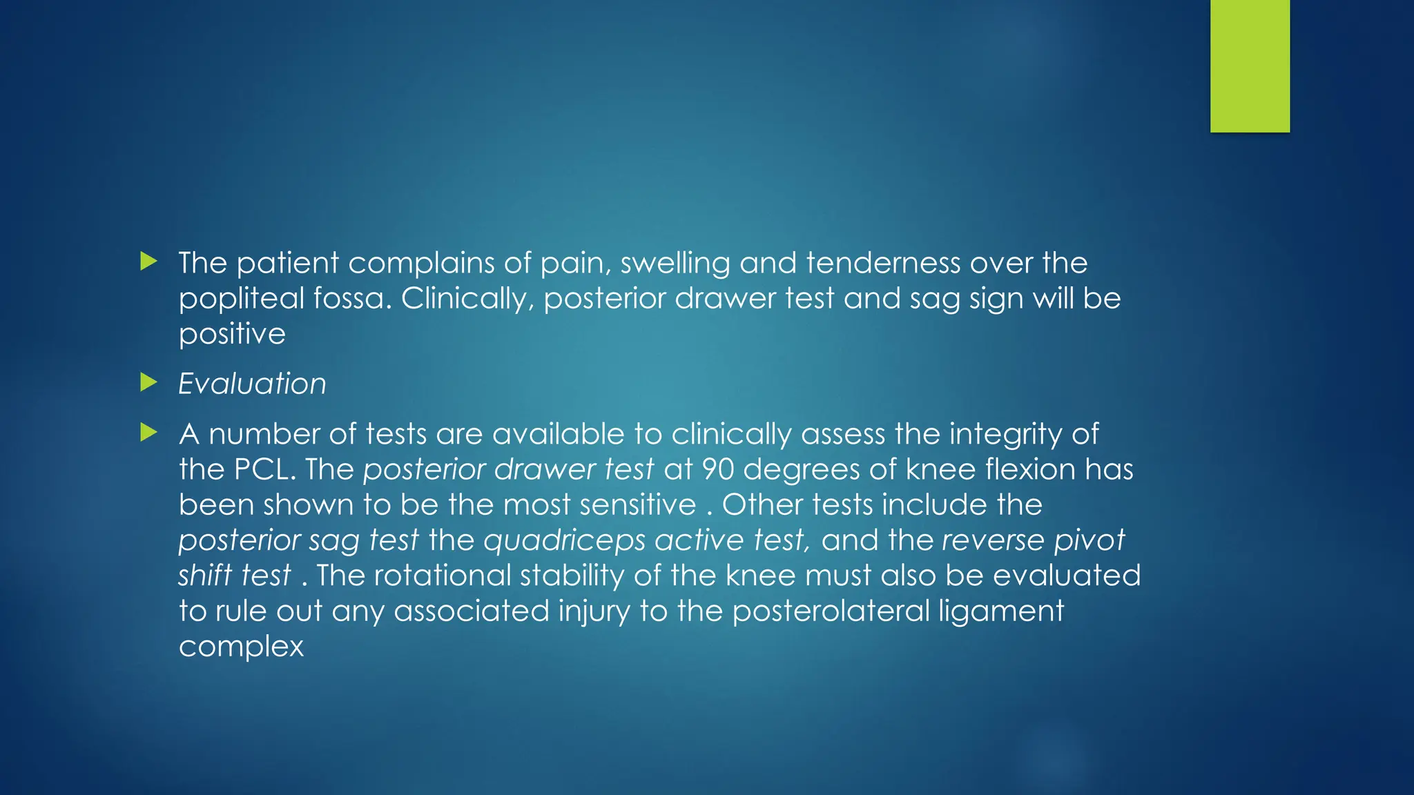 Posterior cruciate ligament Pcl tear .pptx