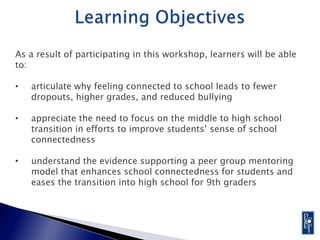 Peer Group Connection: Mentoring For Safe, Supportive, Engaging, and ...