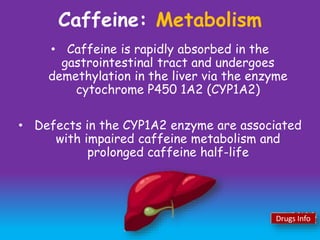 Caffeine-Pharmacology and other info by DrugsInfo | PPTX