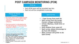 Post campaign monitoring(PCM) for NID. PPT | PPT