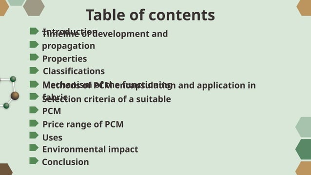 Phase change polymer(PCM) in Textile.pptx