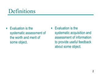 PCM - Project Cycle Management, Training on Evaluation | PPT