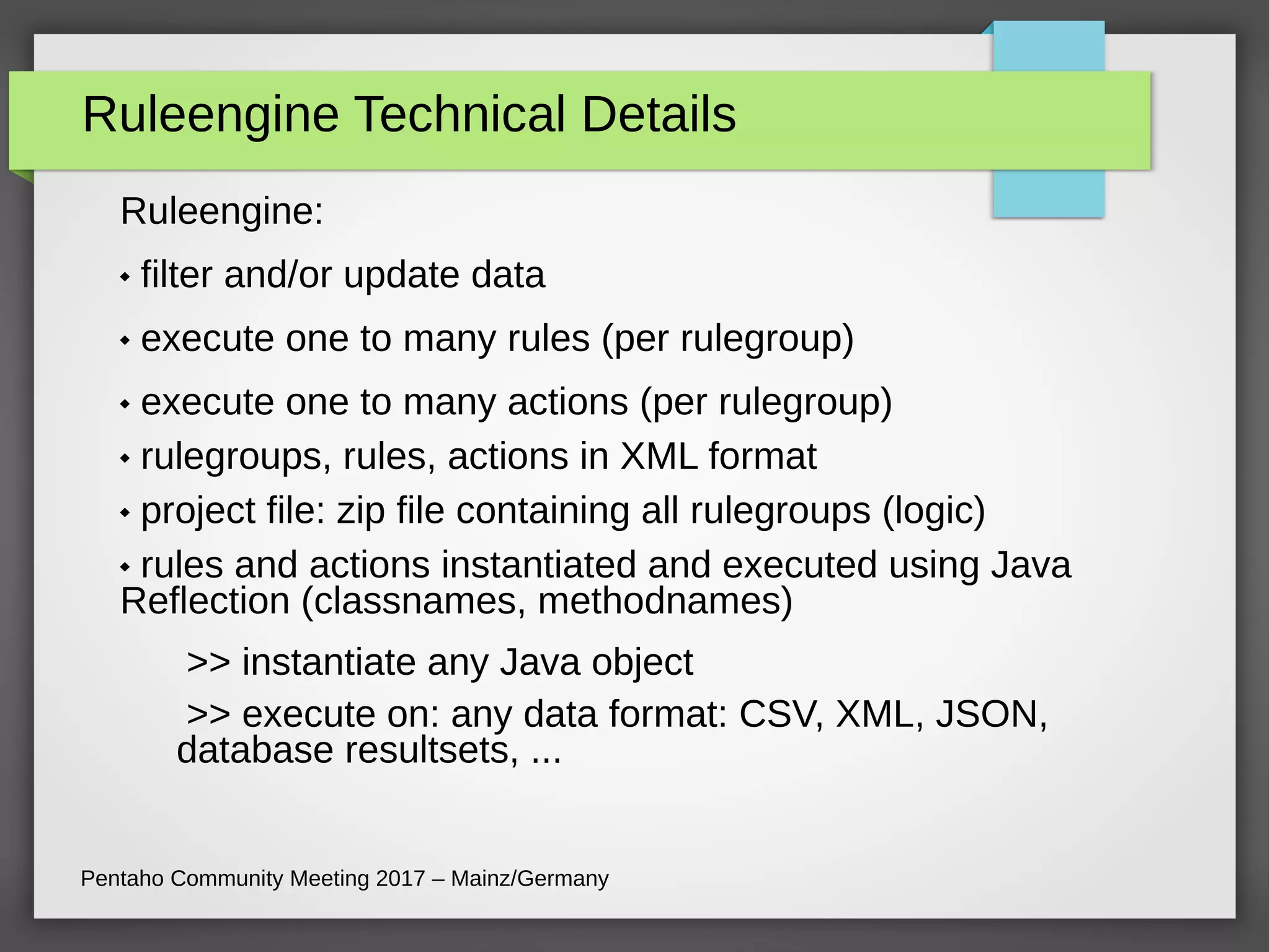 Pentaho PDI and the Jare Ruleengine | PPT