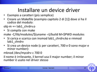 Linux Kernel, driver e compilazione | PDF