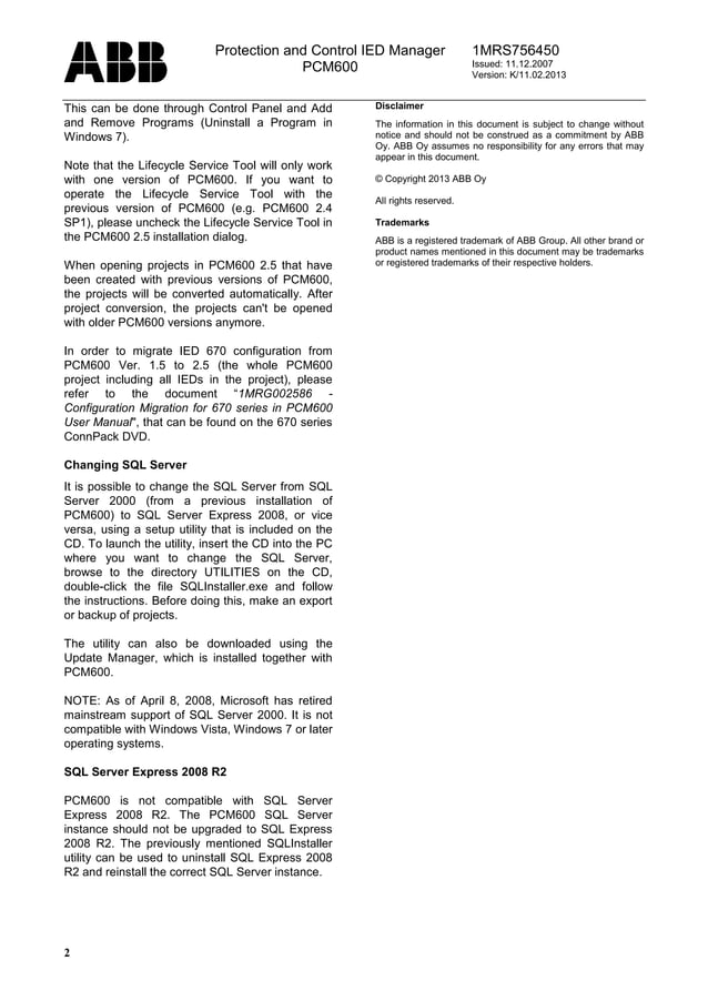 Pcm600 v2.5 installation guide | PDF