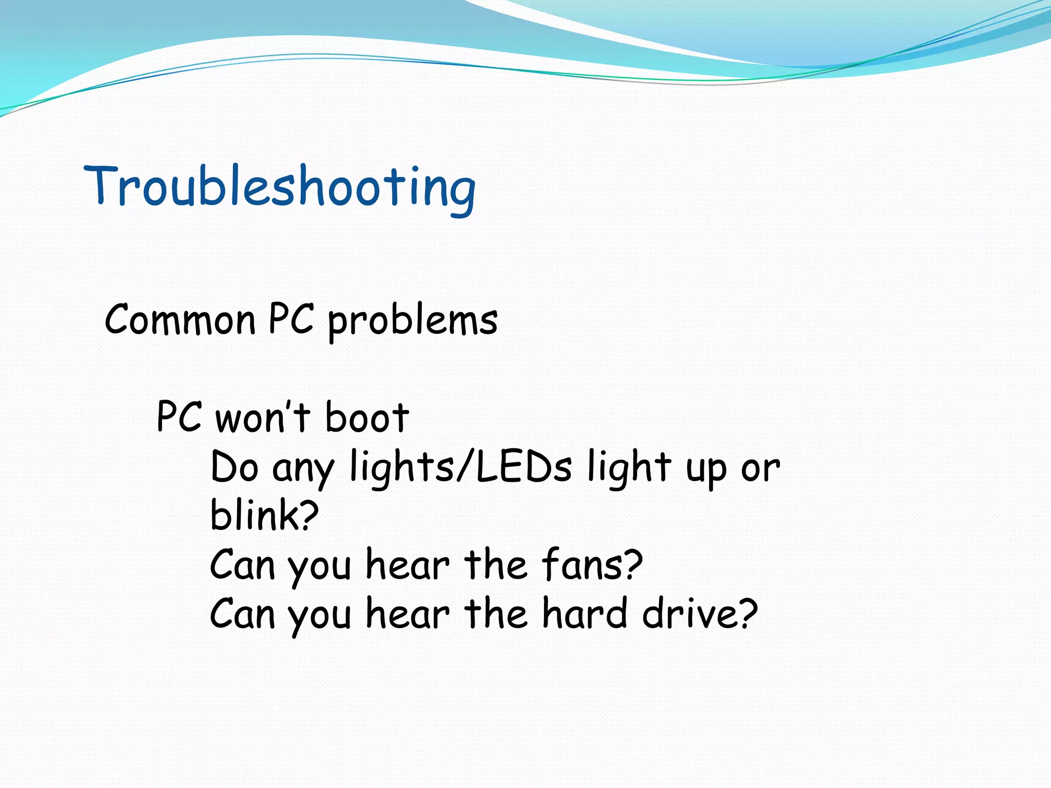 PC Maintenance Security and Troubleshooting | PPTX | Operating Systems | Computer Software and ...
