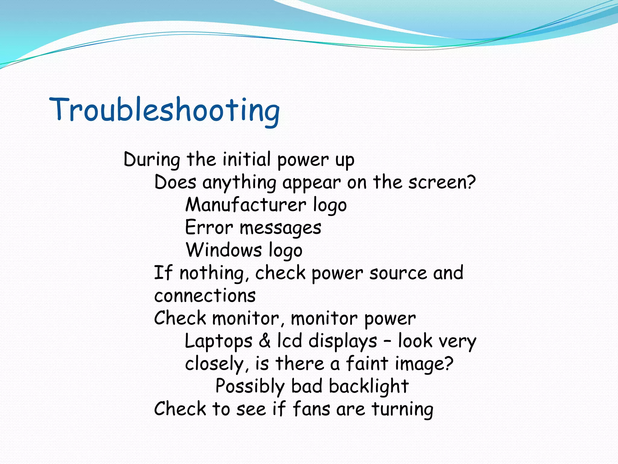 PC Maintenance Security and Troubleshooting | PPTX | Operating Systems | Computer Software and ...
