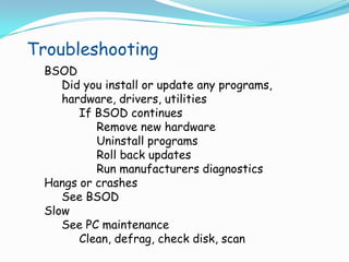 PC Maintenance Security and Troubleshooting | PPT