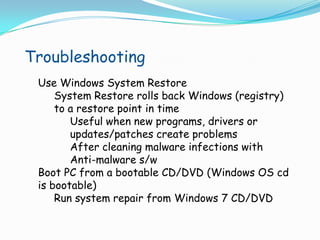 PC Maintenance Security and Troubleshooting | PPT