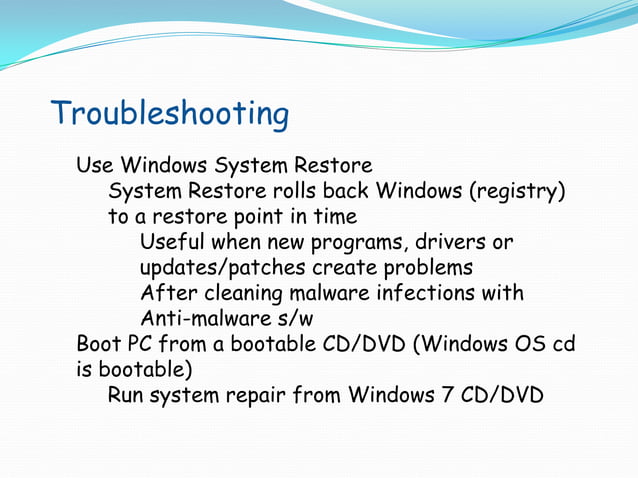 PC Maintenance Security and Troubleshooting | PPTX | Operating Systems ...
