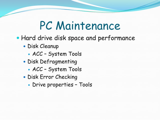 PC Maintenance Security and Troubleshooting | PPTX | Operating Systems | Computer Software and ...