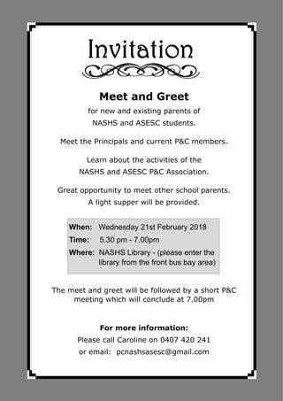 P&C Meet and Greet | PDF