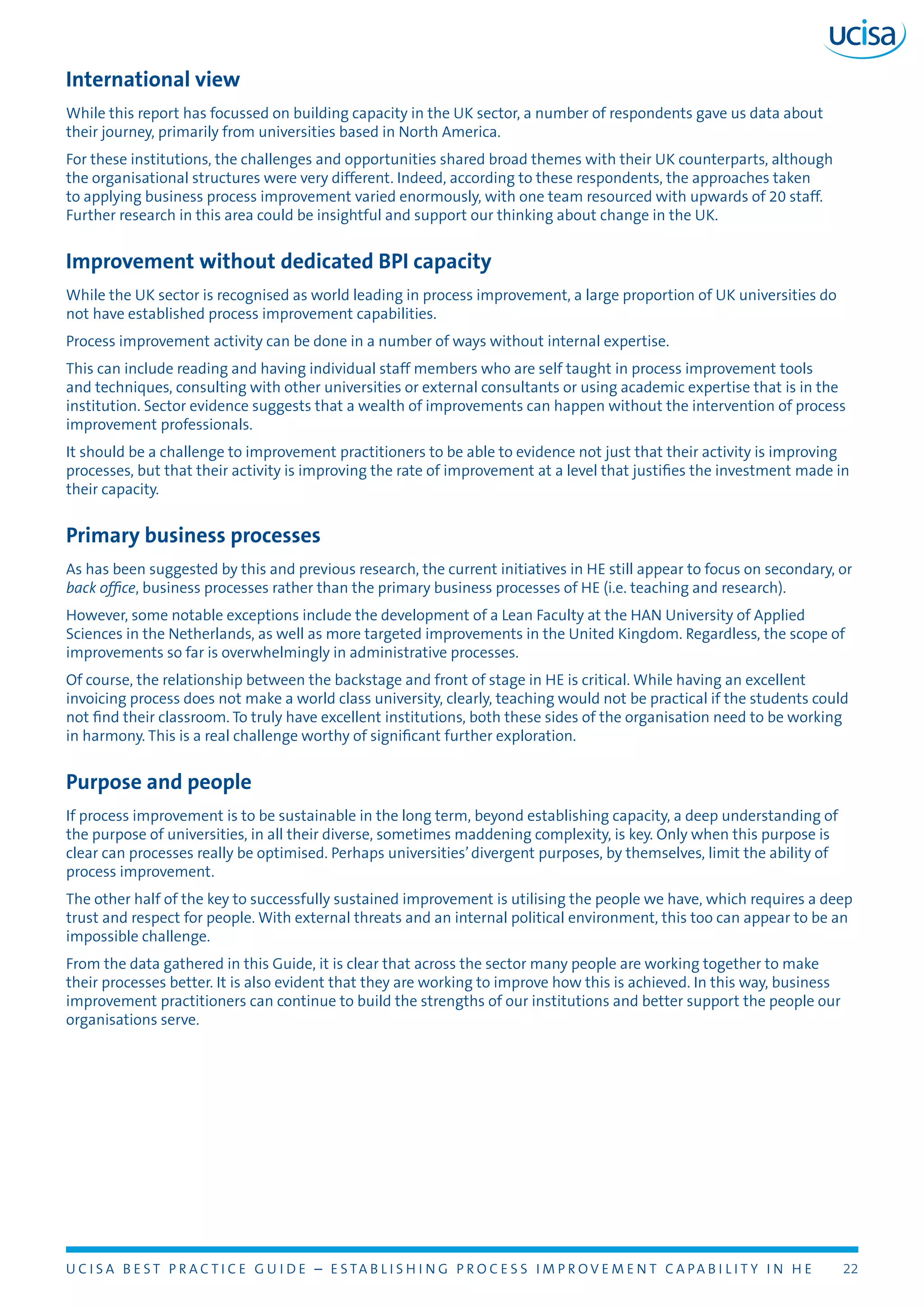 UCISA Toolkit - Establishing Process Improvement Capability in an HE ...