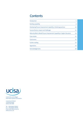 UCISA Toolkit - Establishing Process Improvement Capability in an HE ...