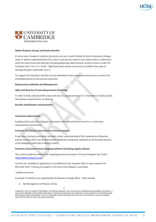 UCISA Toolkit - Establishing Process Improvement Capability in an HE ...