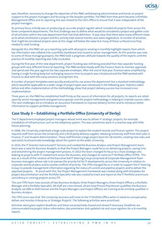 UCISA Toolkit - Establishing a PMO in an HE Environment | PDF