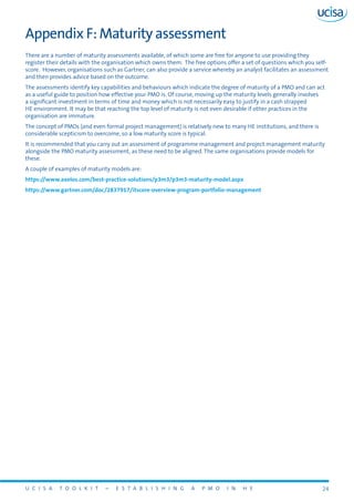 UCISA Toolkit - Establishing a PMO in an HE Environment | PDF