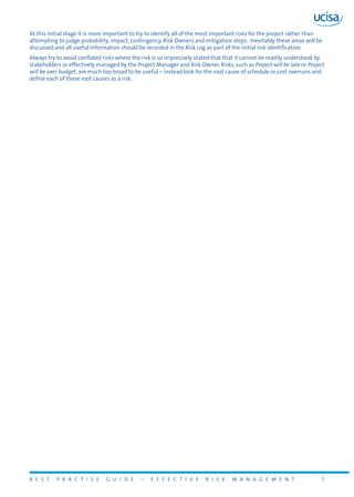 UCISA Toolkit - Effective Risk Management for Business Change and IT ...