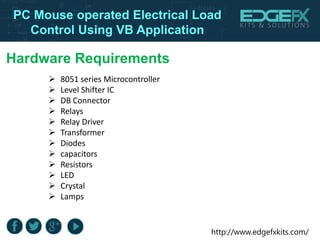 Pc mouse operated electrical load control using vb application | PPTX