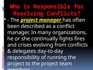 PCM Report Conflicts.pptx Project Cycle Management | PPTX