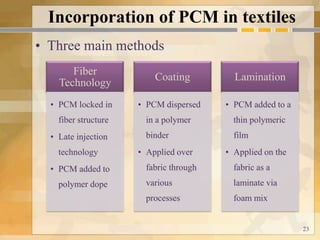 Phase Change Materials in Sportswear | PPTX