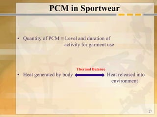 Phase Change Materials in Sportswear | PPTX