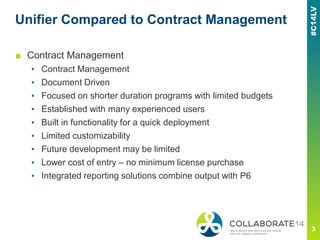 Pcm to unifier migration considerations - Oracle Primavera P6 ...
