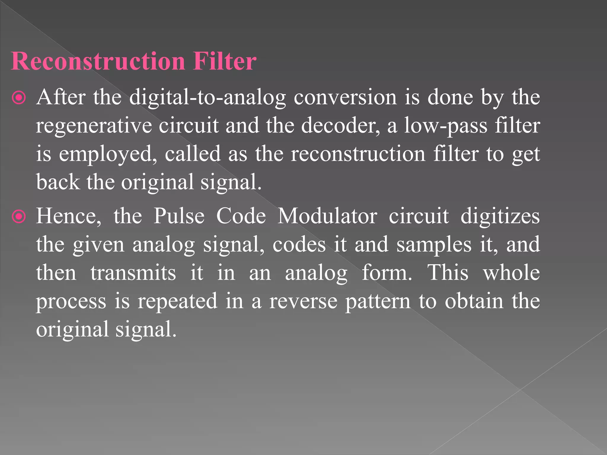 Pcm transmitter and receiver | PPTX