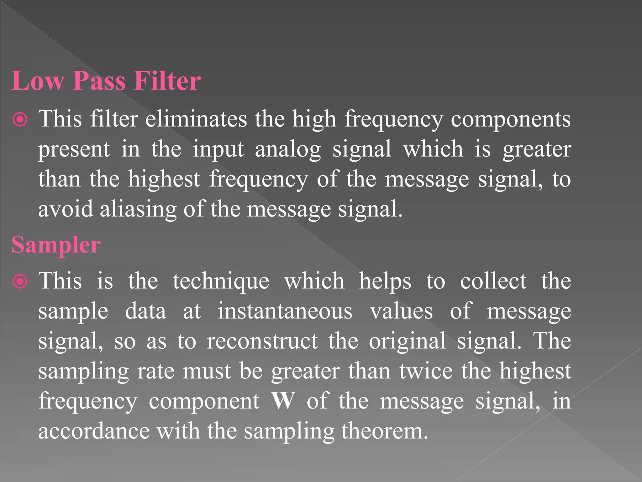 Pcm transmitter and receiver | PPTX