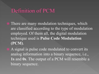 Pcm transmitter and receiver | PPTX
