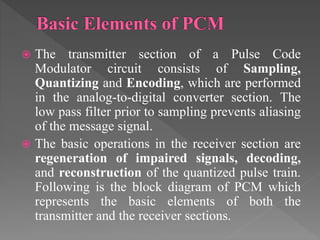 Pcm transmitter and receiver | PPTX
