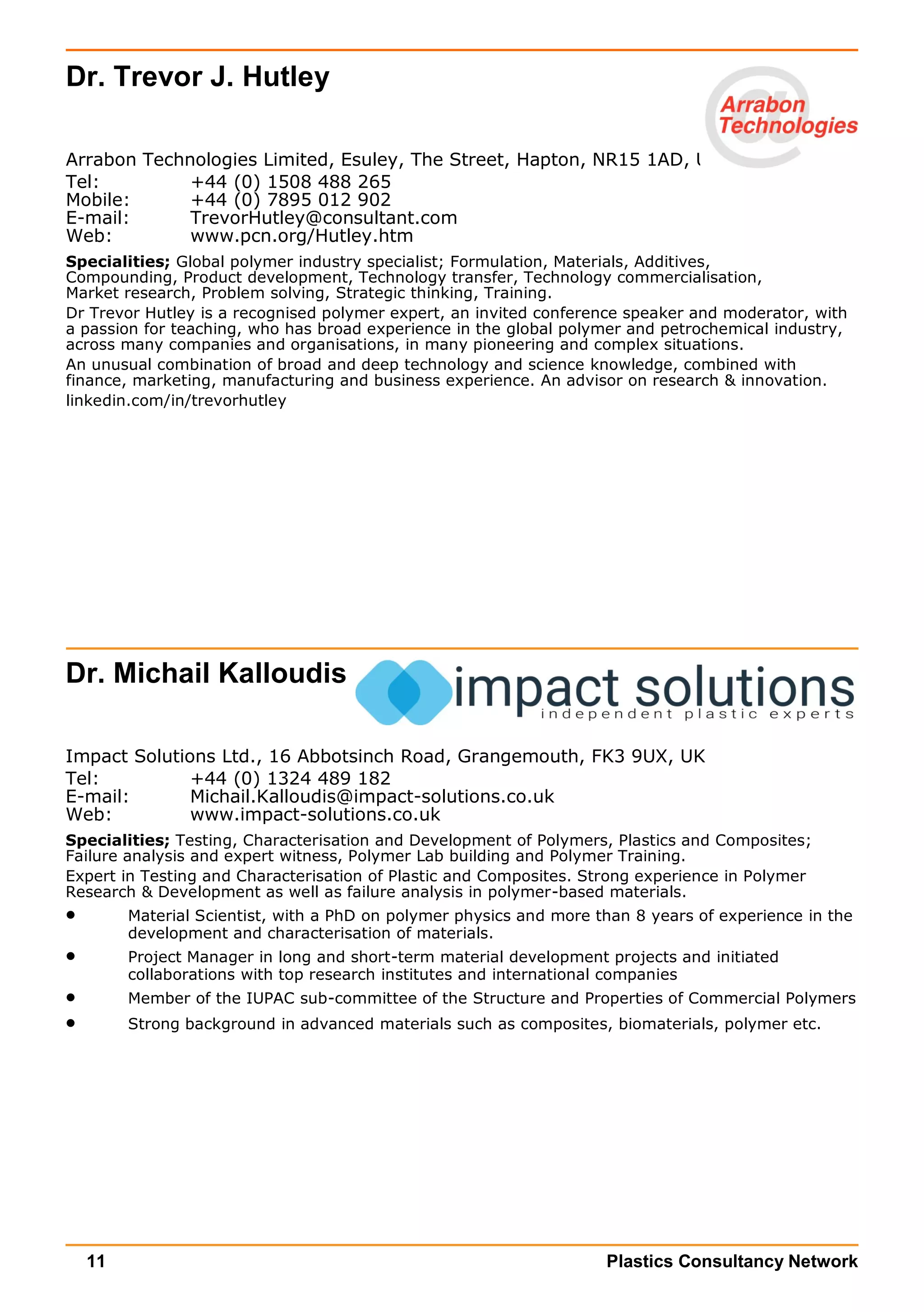 PCN [PLASTICS CONSULTANCY NETWORK] buyers guide 2020 | PDF