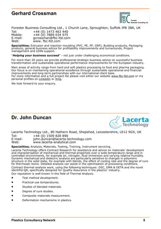 PCN [PLASTICS CONSULTANCY NETWORK] buyers guide 2020 | PDF