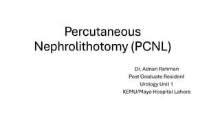 Percutaneous Nephro lithotomy - PCNL.pdf