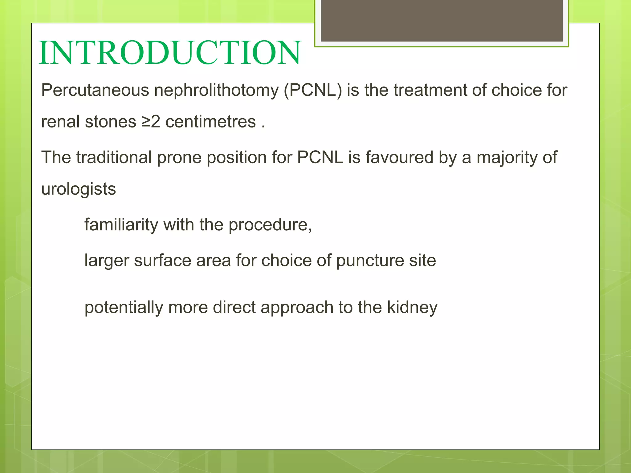 prone versus supine pcnl | PPTX