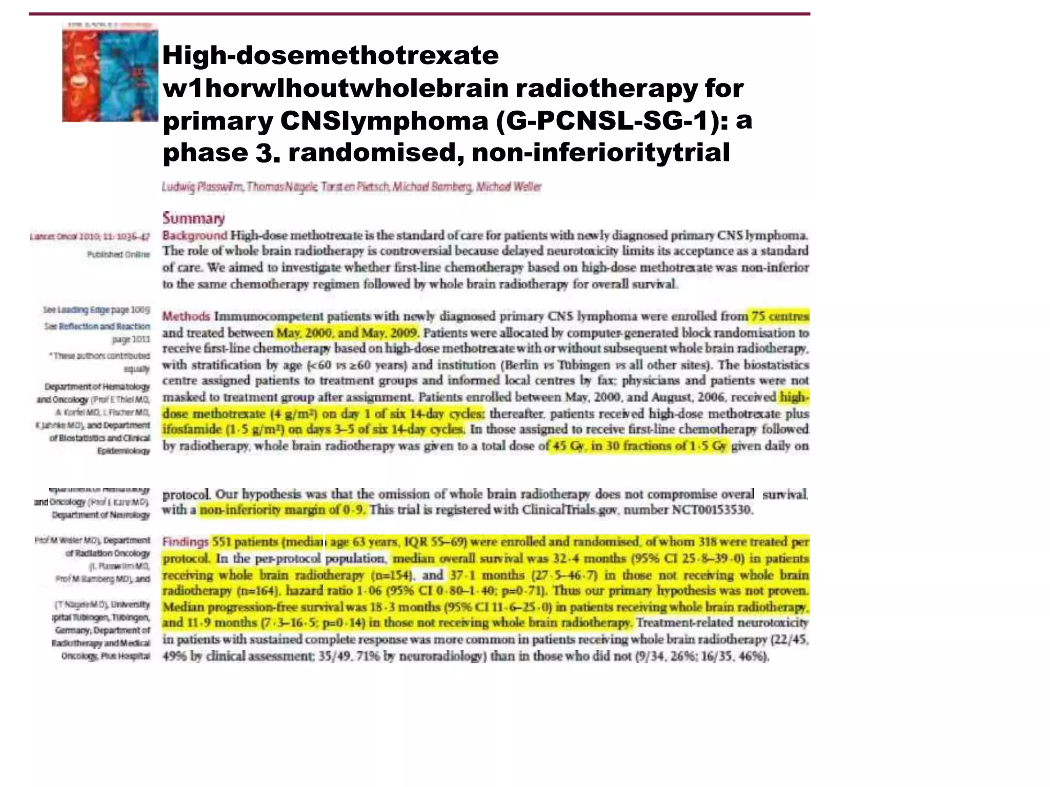 primary CNS lymphoma | PPTX