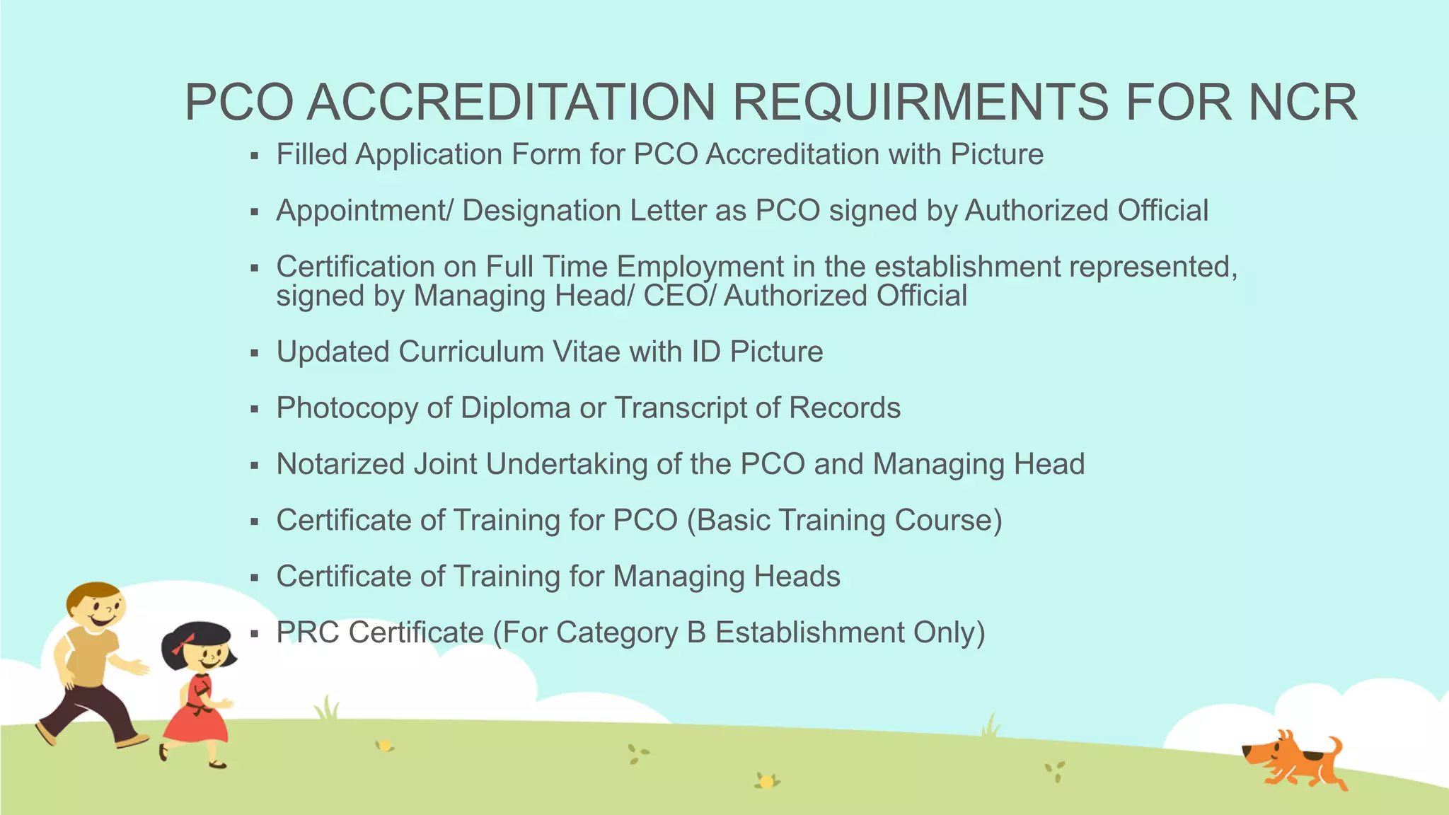 PCO Accreditation Requirements | PDF