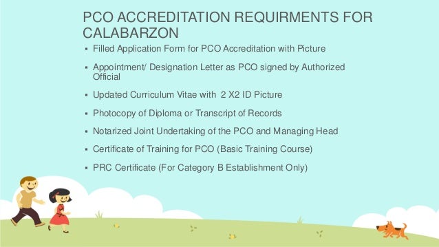 PCO Accreditation Requirements