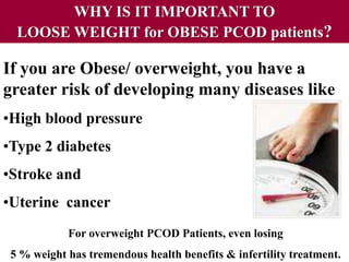 Life Style Modifications IN PCOD Dr. DEEPIKA KOHLI / Dr. SHARDA JAIN ...
