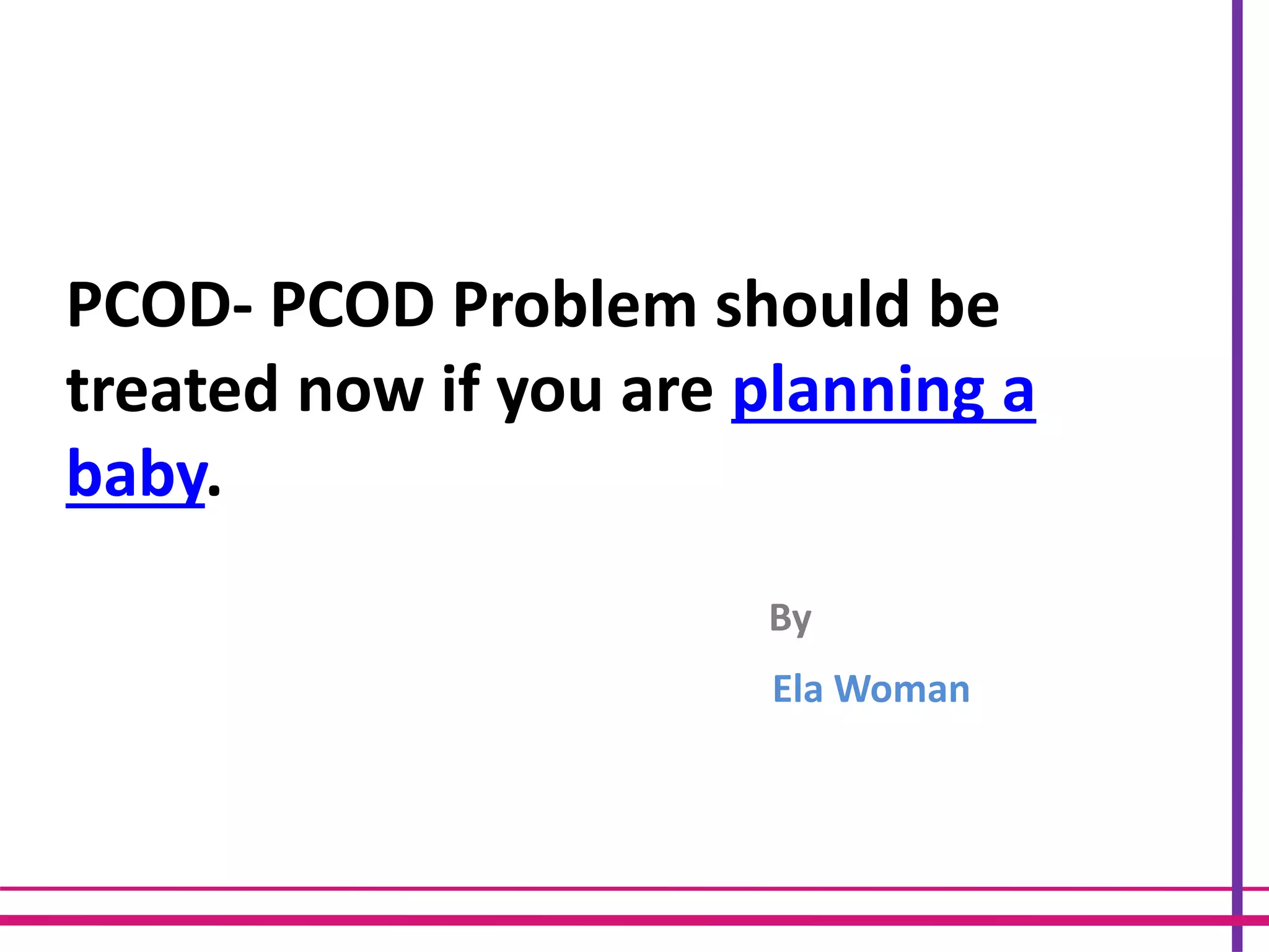 Pcod(polycystic ovary disease) problem, pcos most common factor for ...