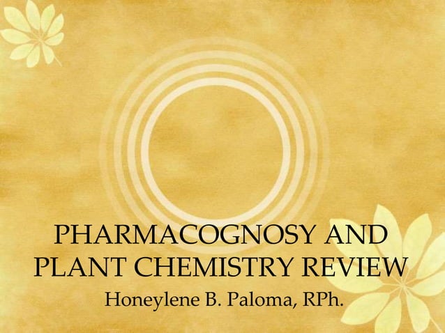 Pcog and plant chemistry review | PPTX | Chemistry | Science