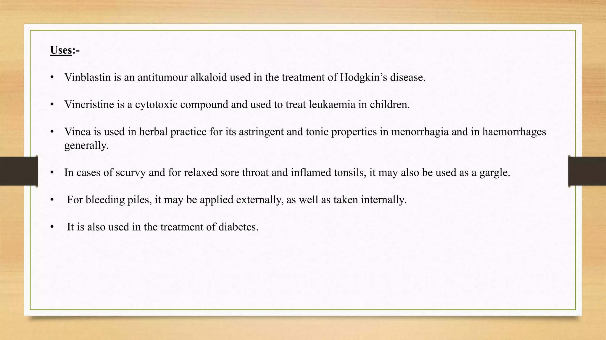 P cognosy of vinca | PPTX